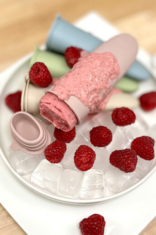 Raspberry Popsicle Recipe for Cherub Baby Icy Pole Molds | Cherub Baby