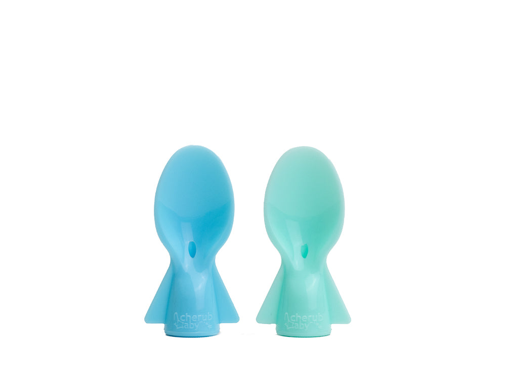 Universal Food Pouch Spoons 2 pack - Aqua & Mint | Cherub Baby